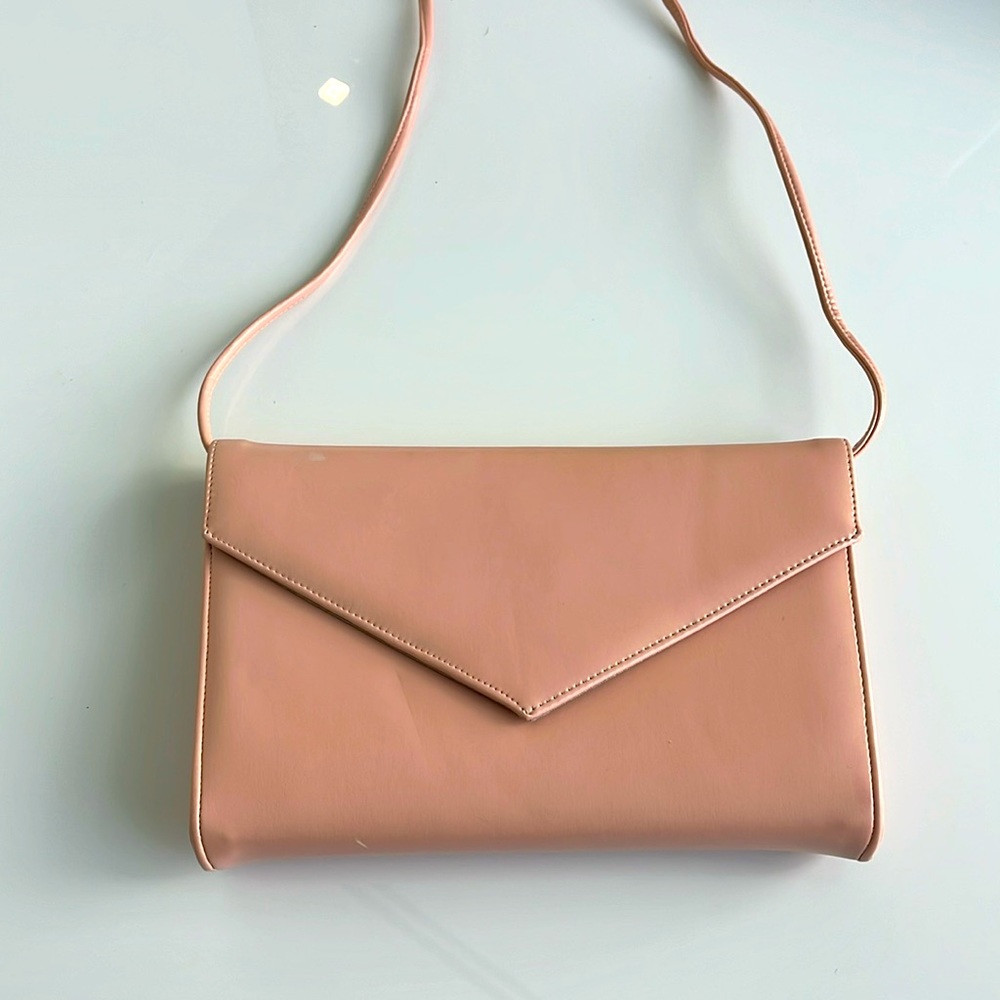 Light Pink/ Cream Purse. One Shoulder Strap - Gem